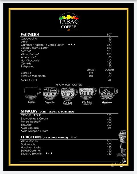 Menu – Tabaq Coffee